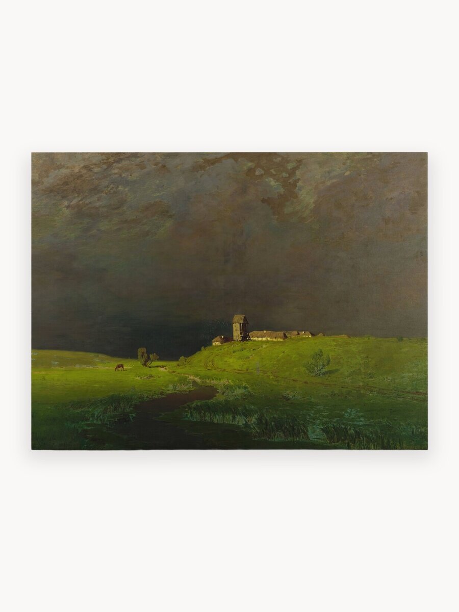 Интерьерная картина на холсте, репродукция "После дождя - Архип Куинджи" размер 30x22 см