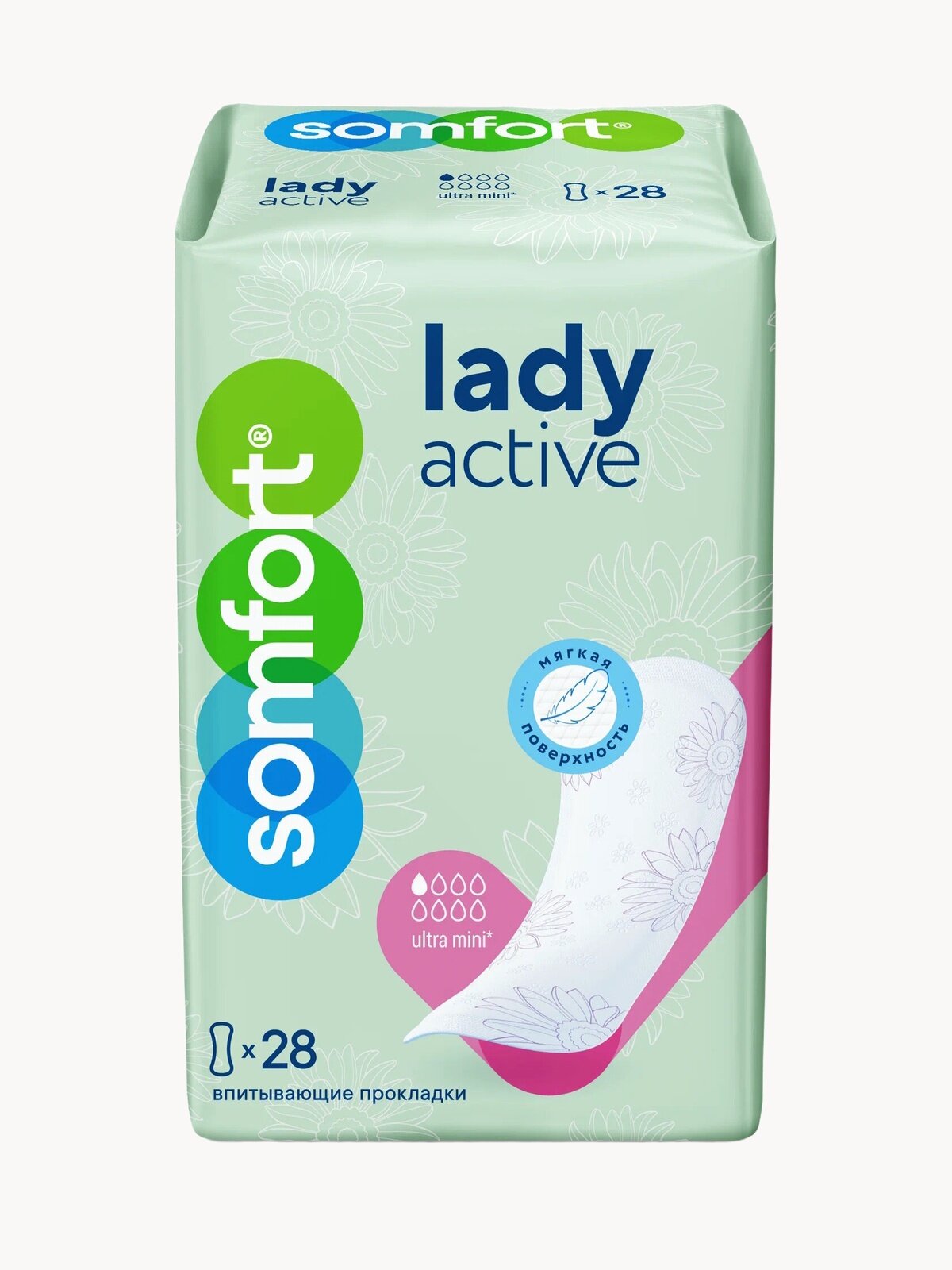 Прокладки урологические для женщин Somfort Lady Active Ultra Mini 28 шт.