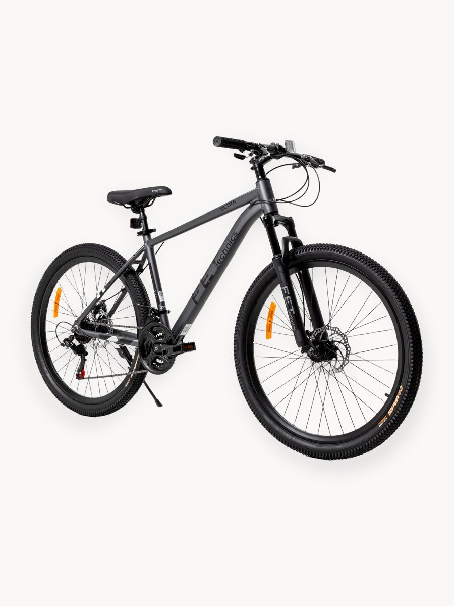 Велосипед горный 26", FET technics Ultra, серый матовый, алюминиевая рама, Shimano, дисковые тормоза