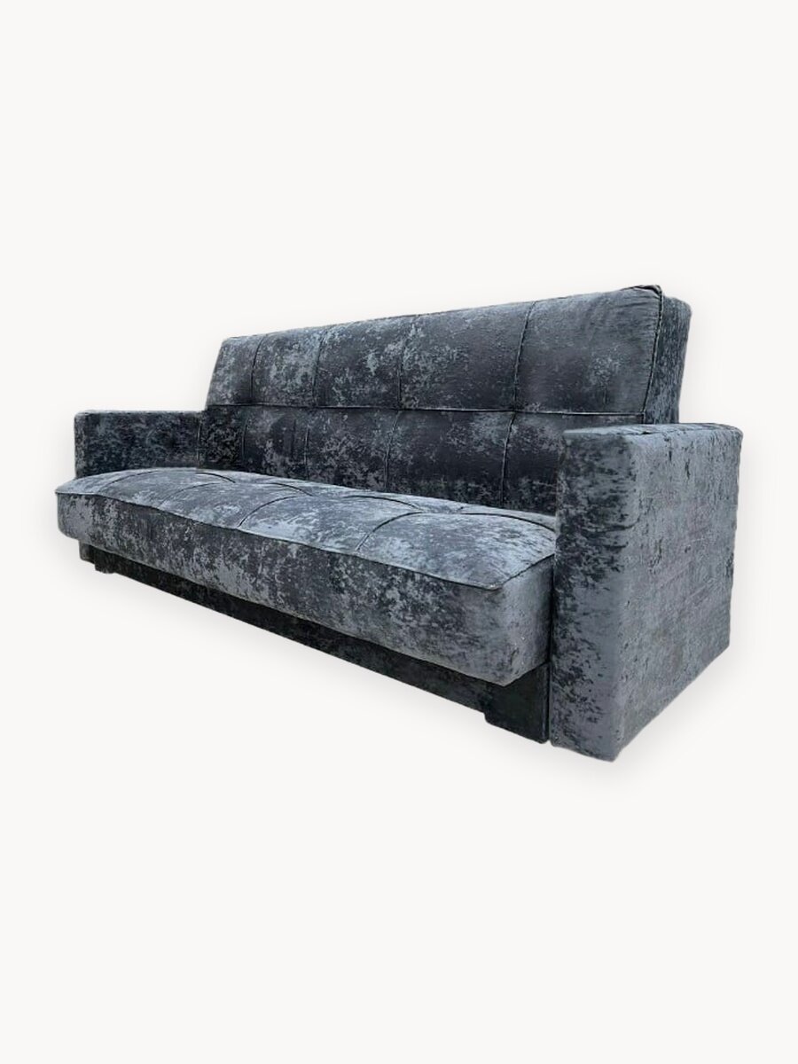 Диван раскладной прямой, "Жасмин", книжка, микровелюр, серый, Барс