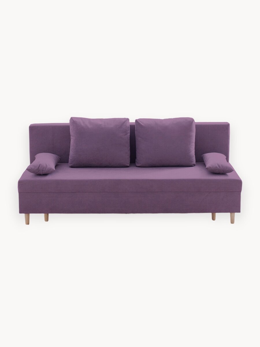 Раскладной диван кровать Токио NEW, механизм еврокнижка, 189х72х84 см, фиолетовый, прямой диванчик с ящиком для хранения