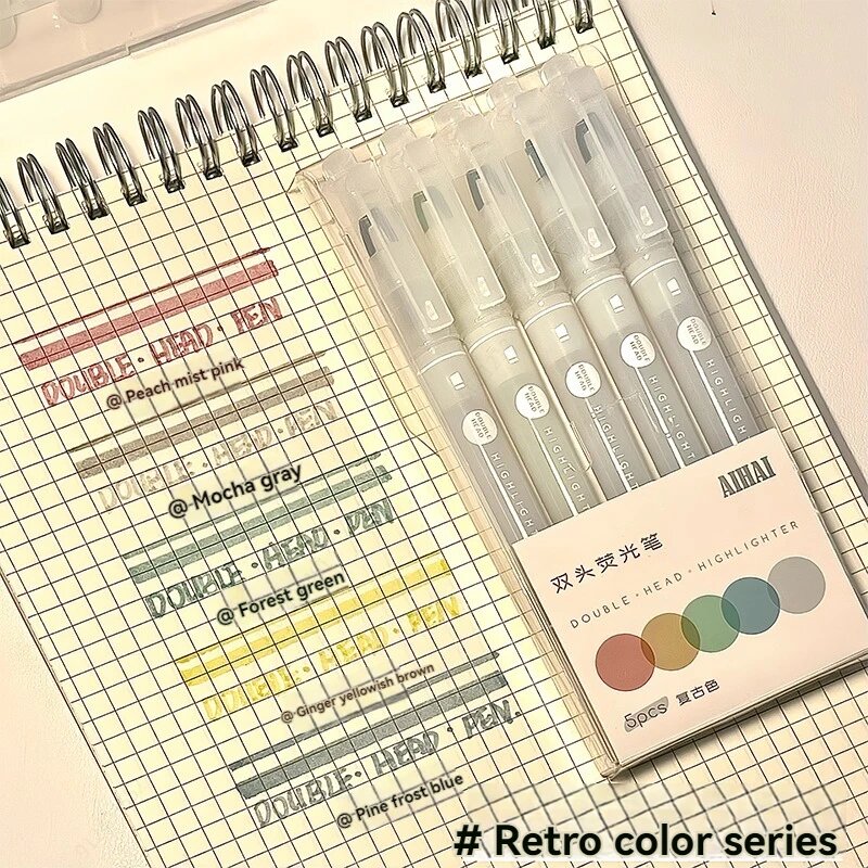Двухсторонние маркеры Haile, 5 шт, Retro color