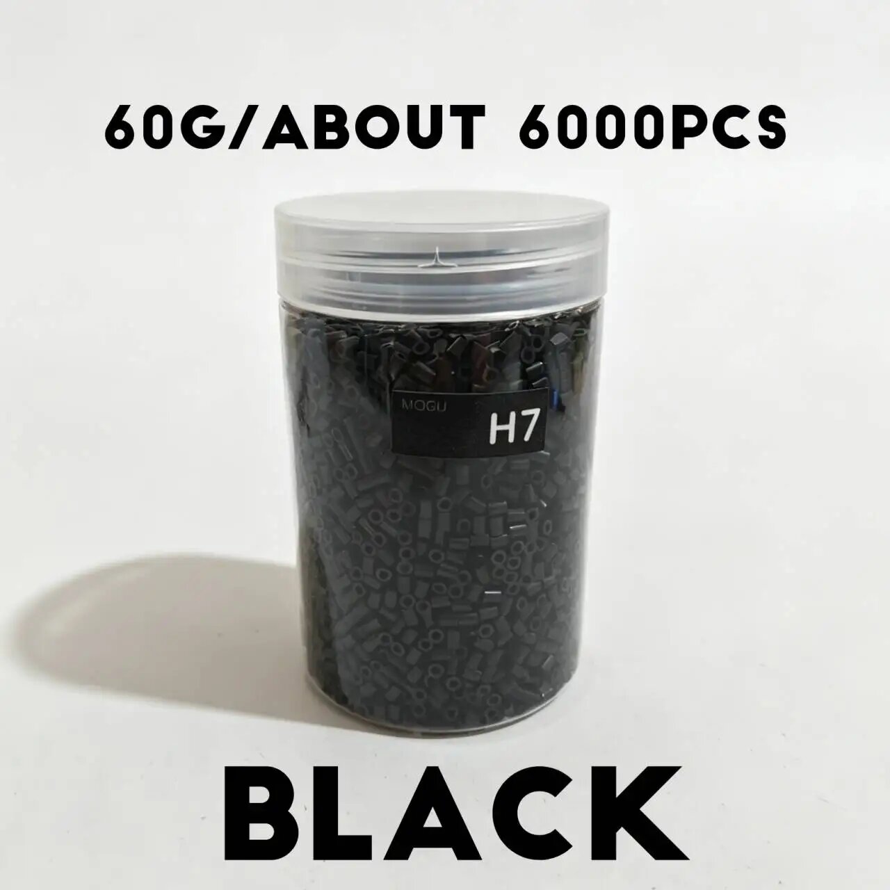 Набор для творчества Yantjouet: 6000 бусин Hama для пиксель-арта Черный, 60g blcak with can