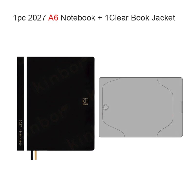 Ежедневник Kinbor 2027 Efficiency Agenda Sheep A5/A6 A6 Black With Cover