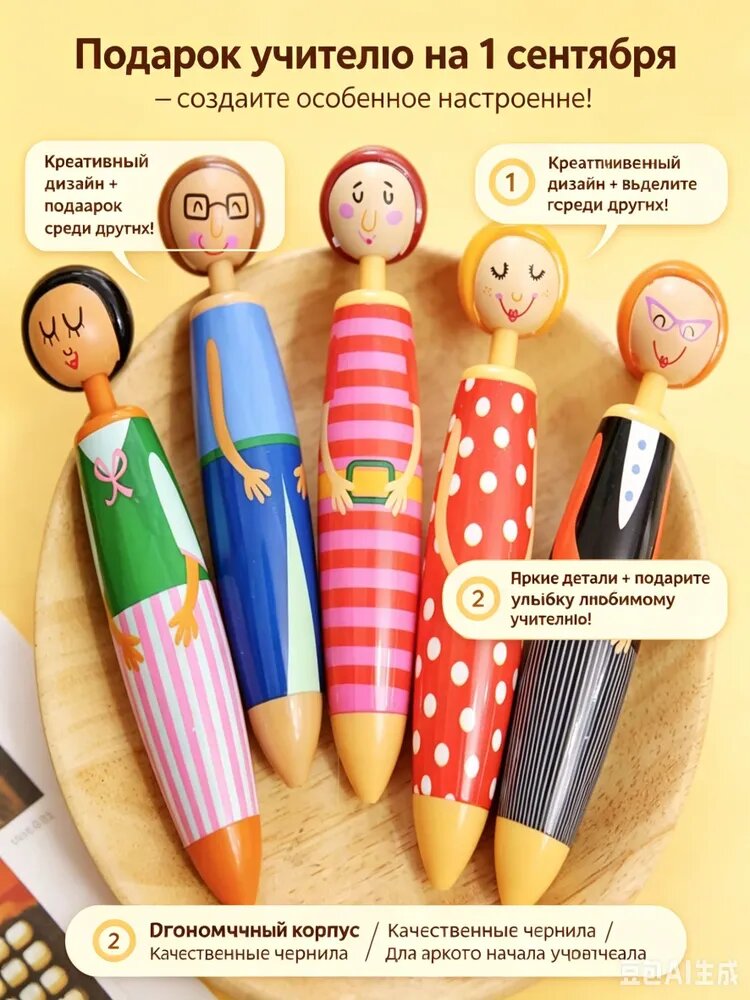Подарок учителю на 1 сентября ручка с креативным дизайном для школы и офиса, милый сувенир для педагога на день знаний и подарок для начальной школы