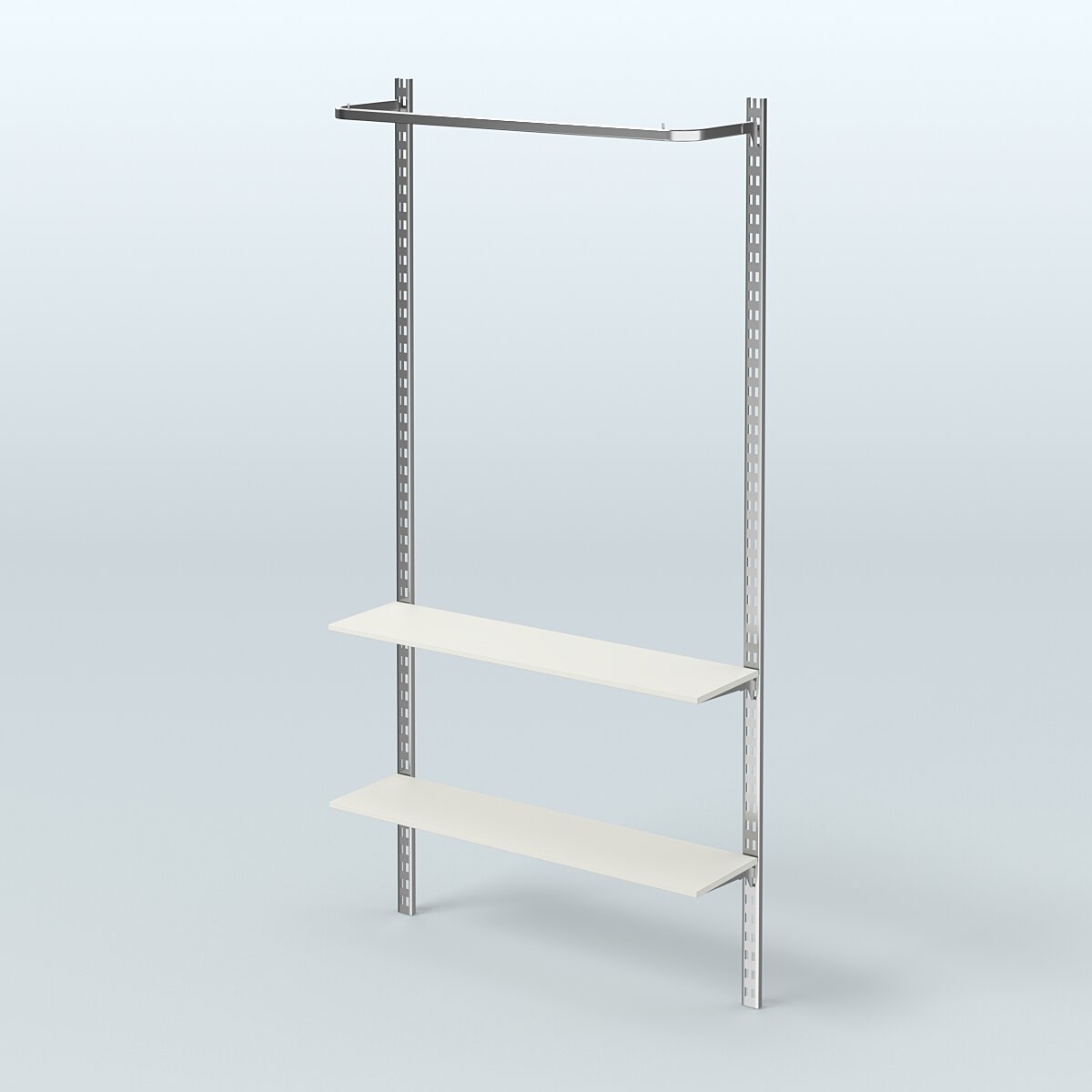 Система глобал с П-образным поручнем и двумя полками из ДСП №8 (1200 мм), Белый