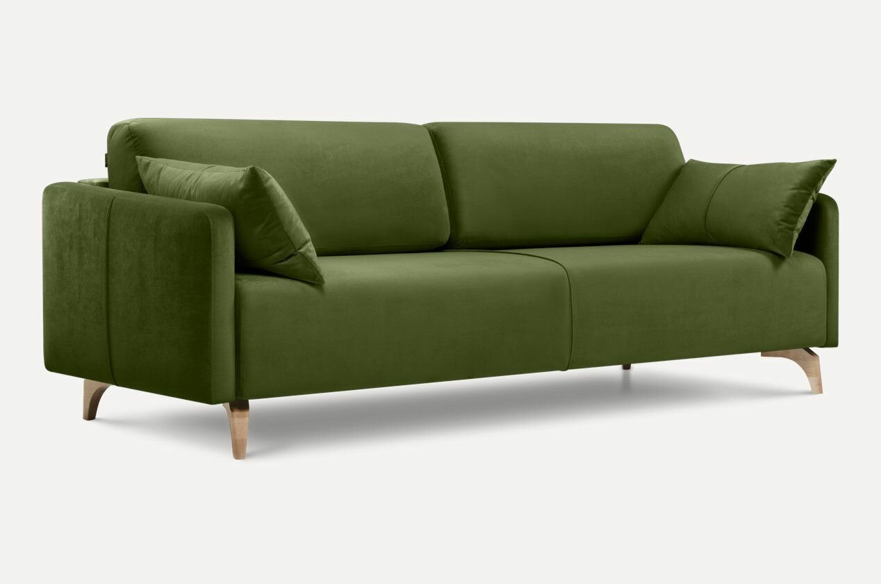 Диван-кровать раскладной Divan.ru Льери Barhat Olive, 227х105х85 см, спальное место 206х143 см, зеленый, велюр