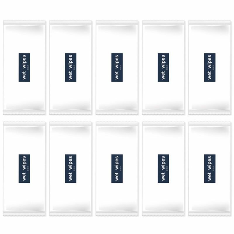 10 одноразовых нетканых влажных салфеток, бумажные полотенца упакованы отдельно, ручные