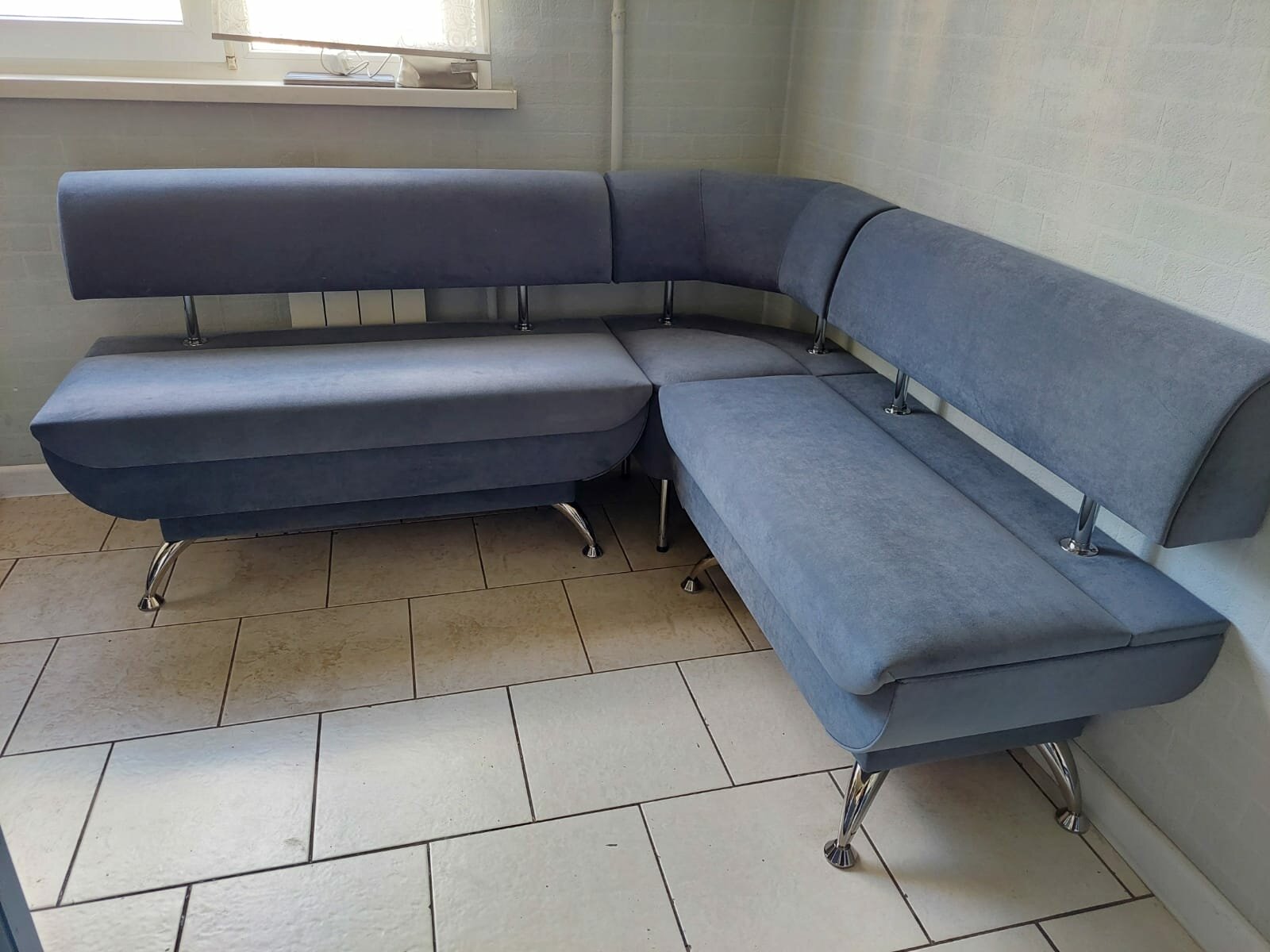 Кухонный уголок с двумя ящиками «Лира-2» велюр teddy