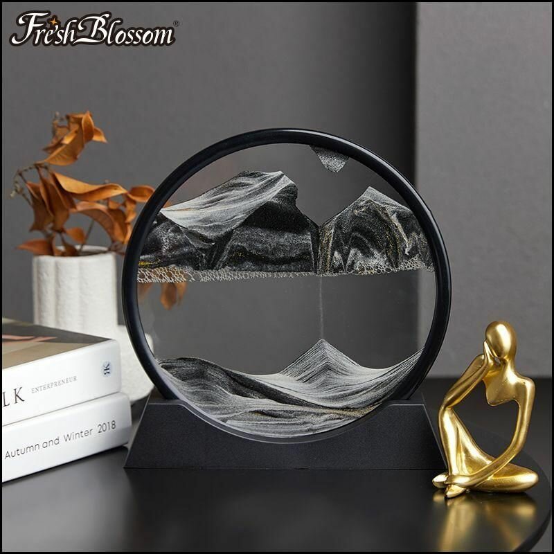 3D-искусство с движущимся песком из глубокого моря, настольная столешница с кинетическим пейзажем для декора любого дома