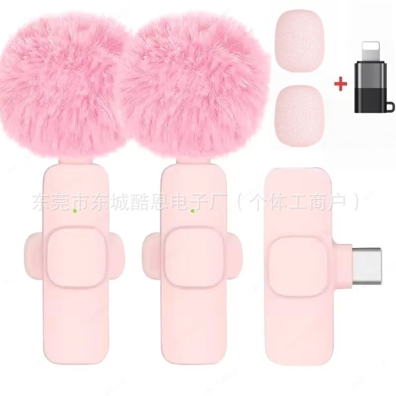 Беспроводной петличный микрофон JOCEEY JL-002, для iPhone/iPad/Android, розовый