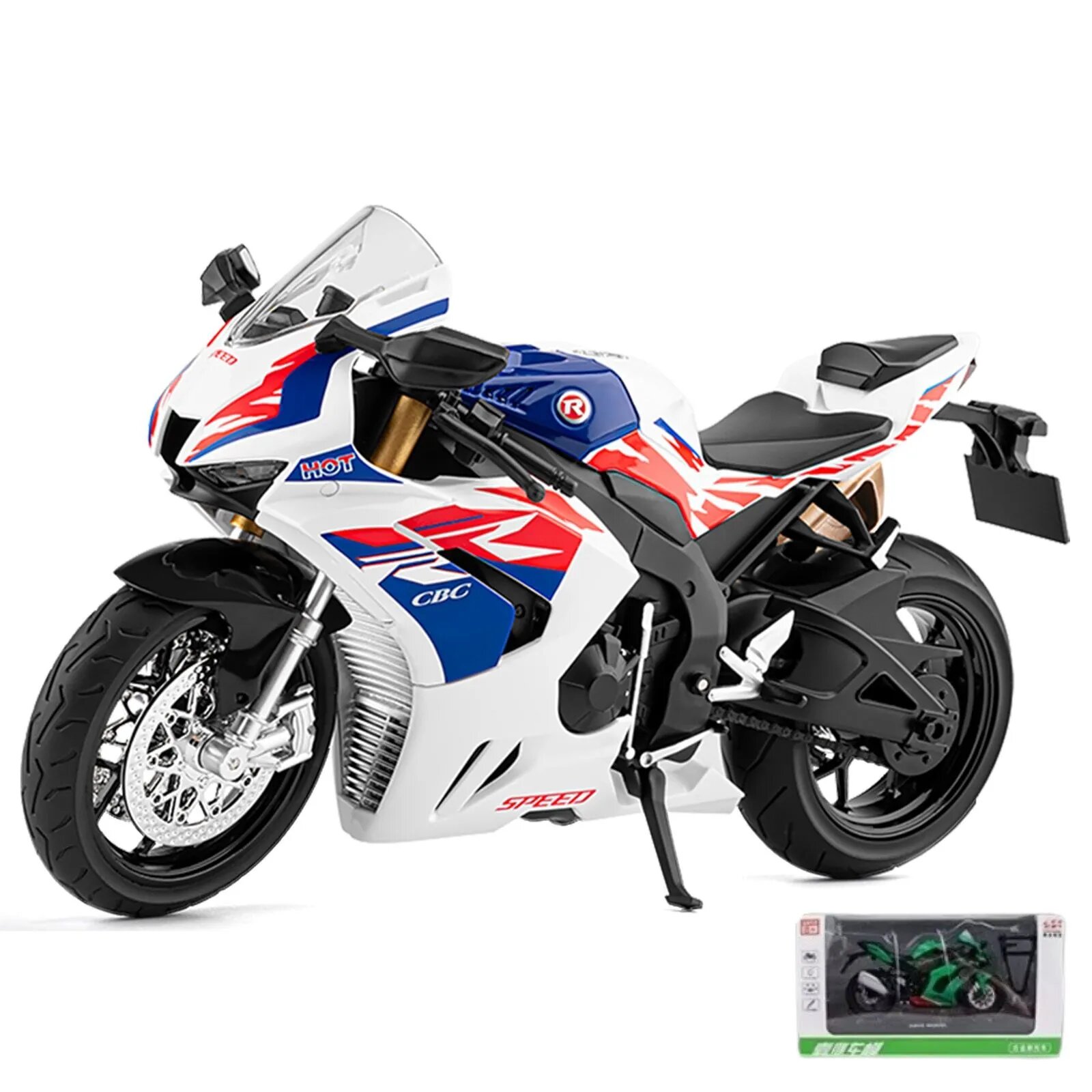 Миниатюрная модель мотоцикла из литого металла Хонда CBR1000RR-R металлическая модель Игрушки 1:9 Honda CBR1000RR-R, Свет, звук