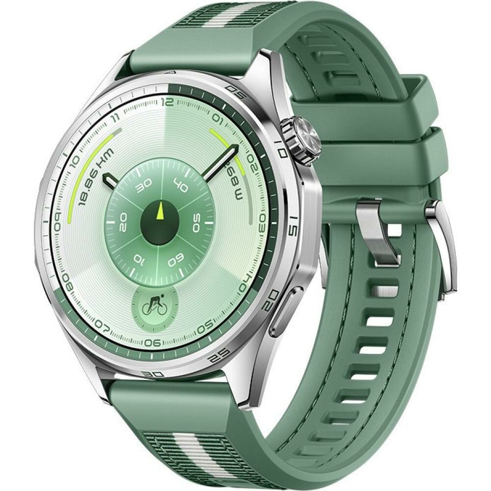 Умные часы HUAWEI Watch GT 6 46mm (ATM-B19) RU, Зеленый плетёный ремешок