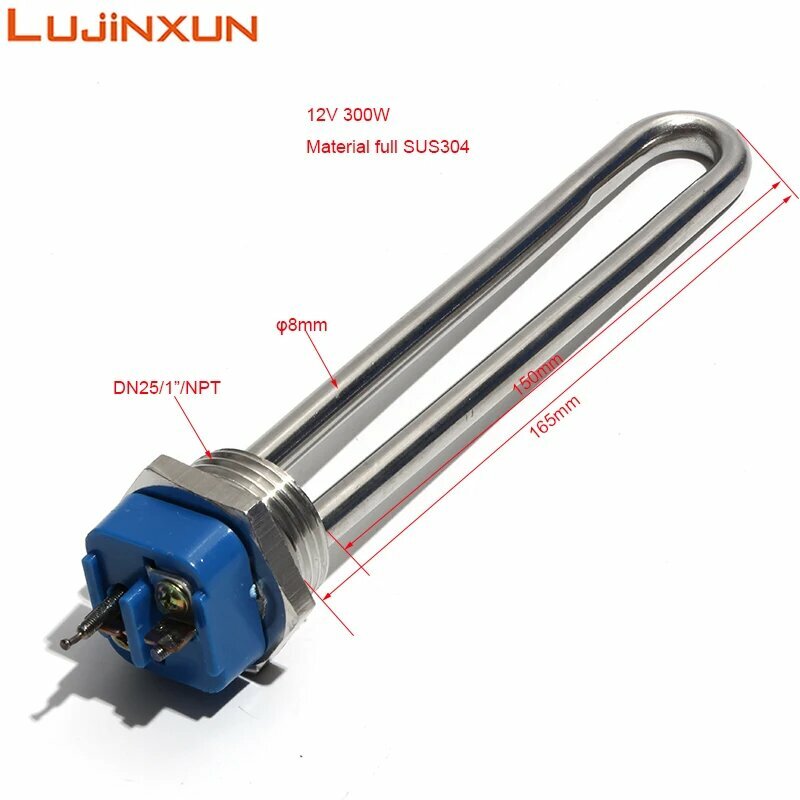 LUJINXUN Погружной водонагреватель из нержавеющей стали 12В/120В 1кВт/2кВт 300W