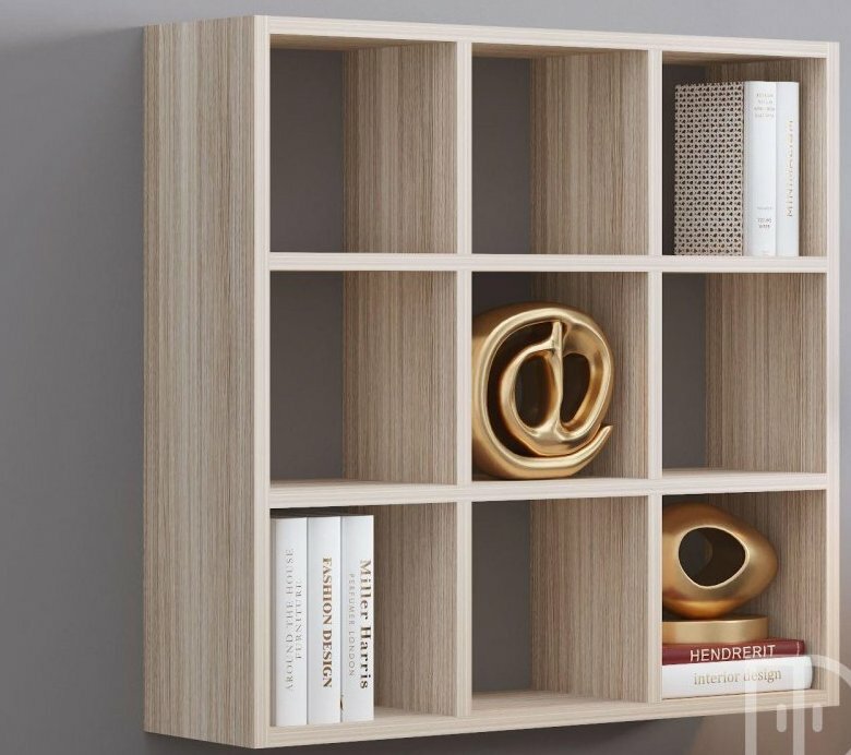 Стеллаж в детскую напольный короб "Квадро" 75,4х27,2х75,4 см, Ясень светлый ЛДСП