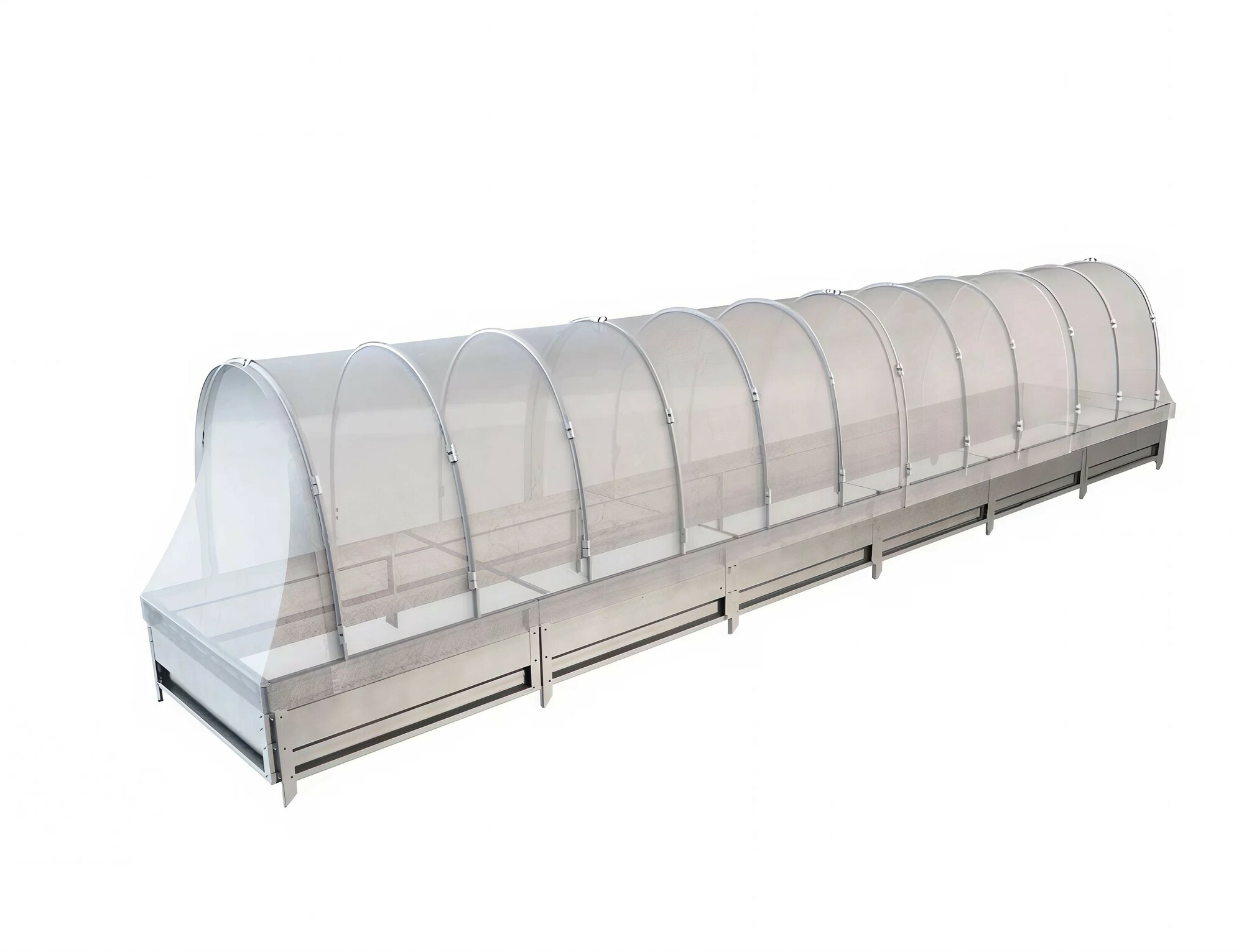 Теплица-парник арочный со спанбондом на грядке 36 см Delta-Park, 1х6 м