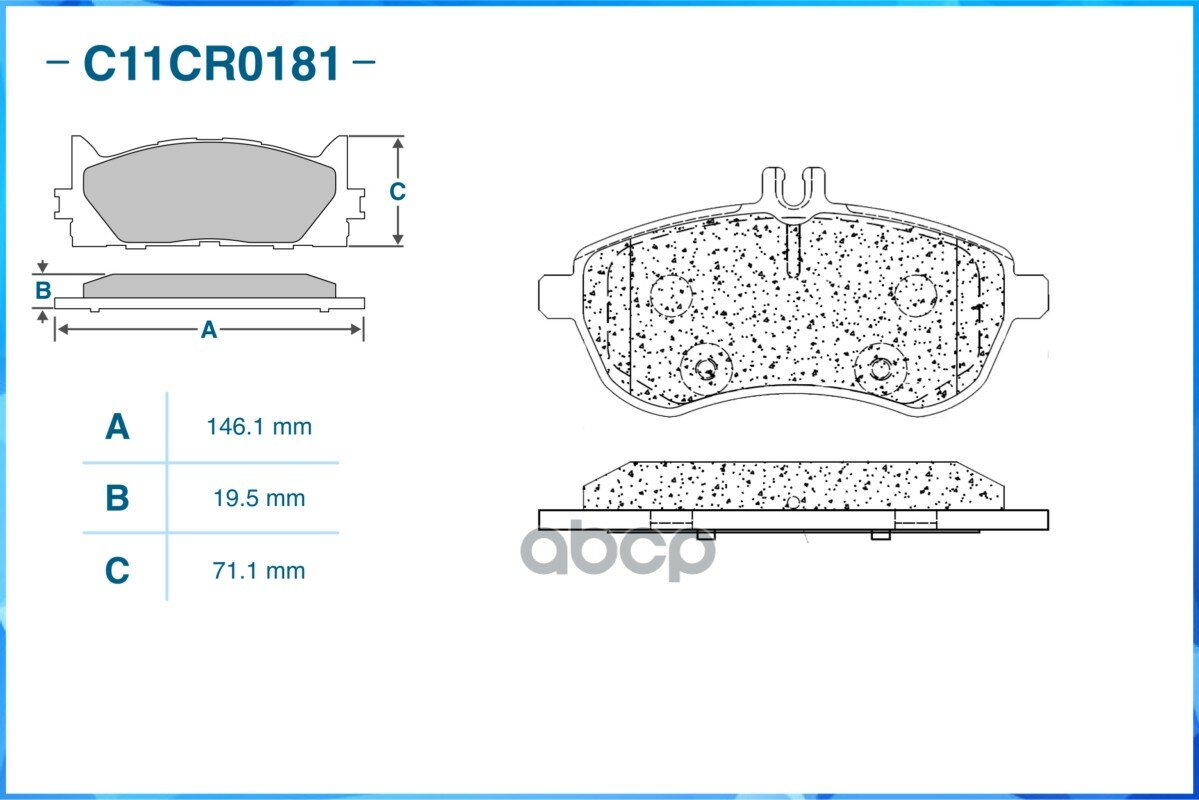 Колодки тормозные перед, Low Metallic MERCEDES-BENZ SLK (R172) 02/11-, MERCEDES-BENZ SLK (R172) 01/ CWORKS арт. C11CR0181