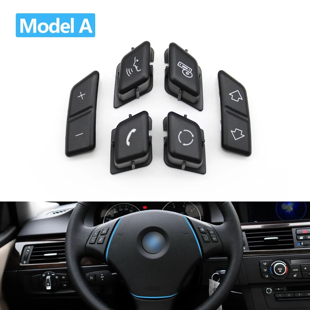 Автомобильный многофункциональный чехол на руль с кнопкой управления переключателем для BMW 3 серии X1 E90 E91 E92 E93 E84 61316959893 61316959894, Model A 6PCS