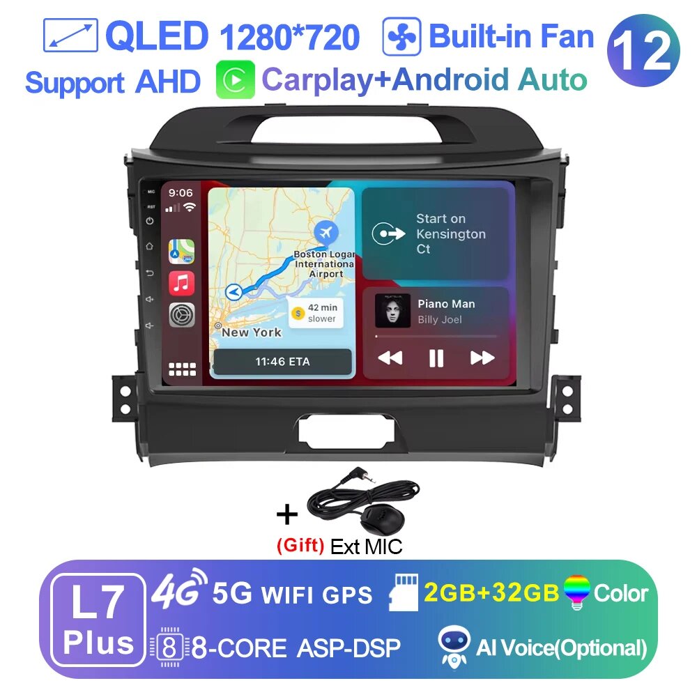 LEHX Pro 5G WIFI Android авто радио 2 din для KIA Sportage 3 2010-2016 автомобильный мультимедийный видеоплеер авторадио Carplay 8-ядерный GPS L7 Plus(2-32GB)-0