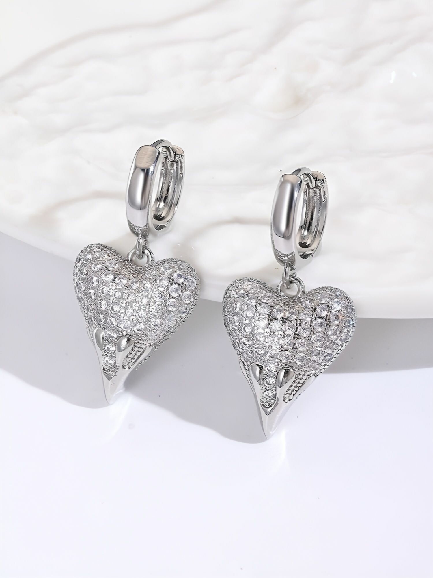 Серьги конго, фианит