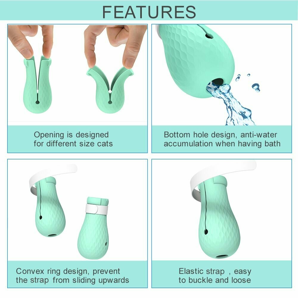 Защитные тапочки для кошек, силиконовые, безопасные, для ветеринарных процедур