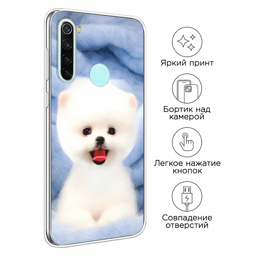 Чехол на Xiaomi Redmi Note 8 / Сяоми Редми Нот 8 с принтом Белый пёсик — фото 1