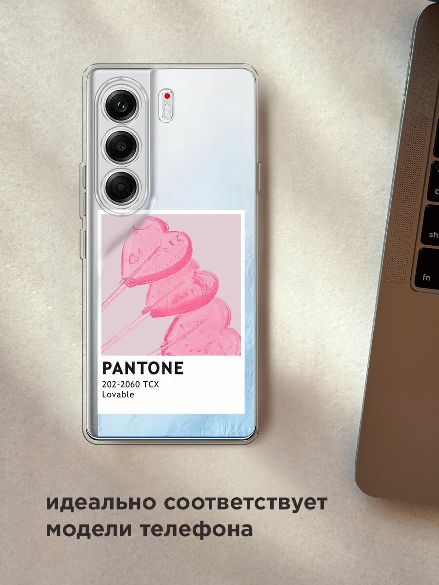 Чехол на Tecno Camon 40 Pro 5G / Текно Камон 40 Про 5G с принтом "Pantone Lovable 2 - 14 февраля", прозрачный — фото 1