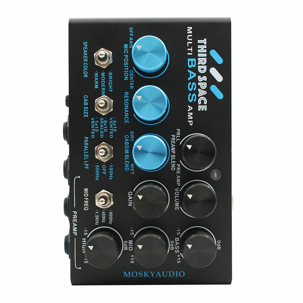 MOSKY Third Space Multi Bass Amp Simulator - компактная многоэффектная педаль с выходом DI, разъемом для наушников