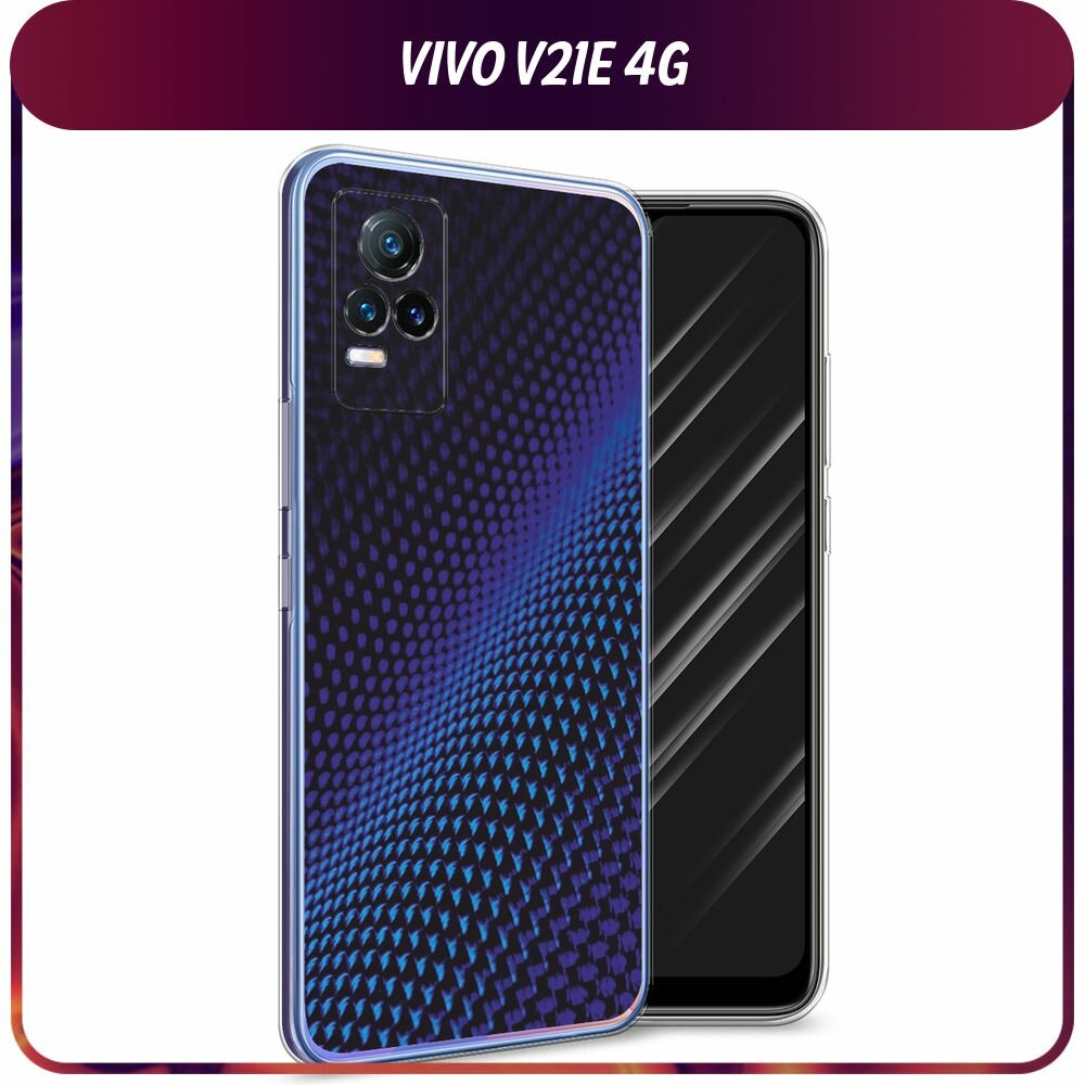 Чехол на Vivo V21e 4G / Виво V21e 4G с принтом "Синий карбон"