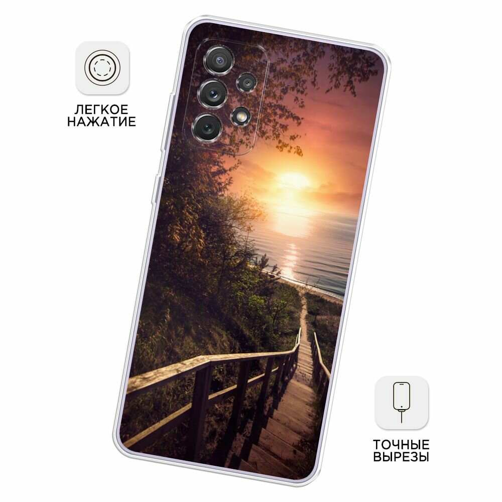 Чехол на Samsung Galaxy A73 / Самсунг Галакси А73 с принтом "Мост у воды" — фото 1