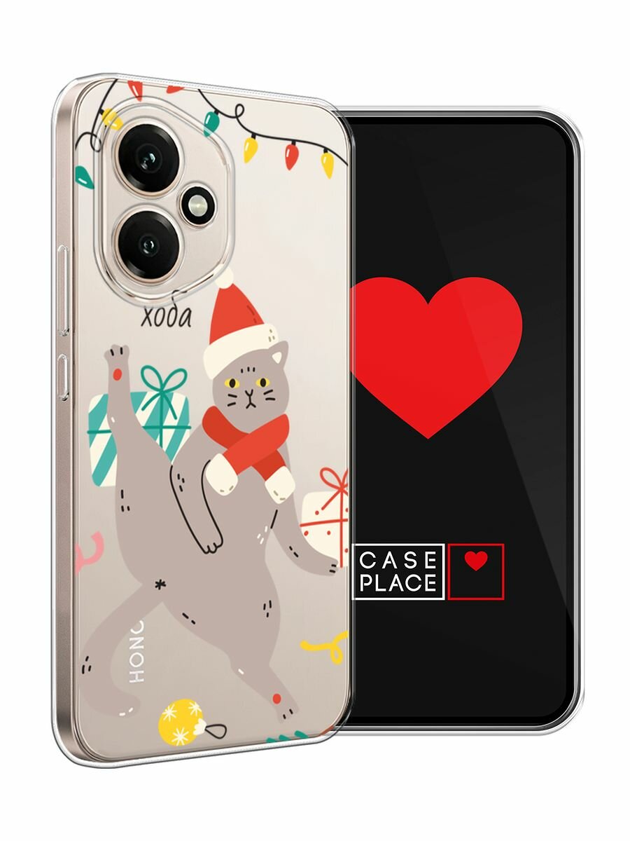 Чехол на Honor 400 / Хонор 400 с принтом Новогоднее хоба, прозрачный — фото 1