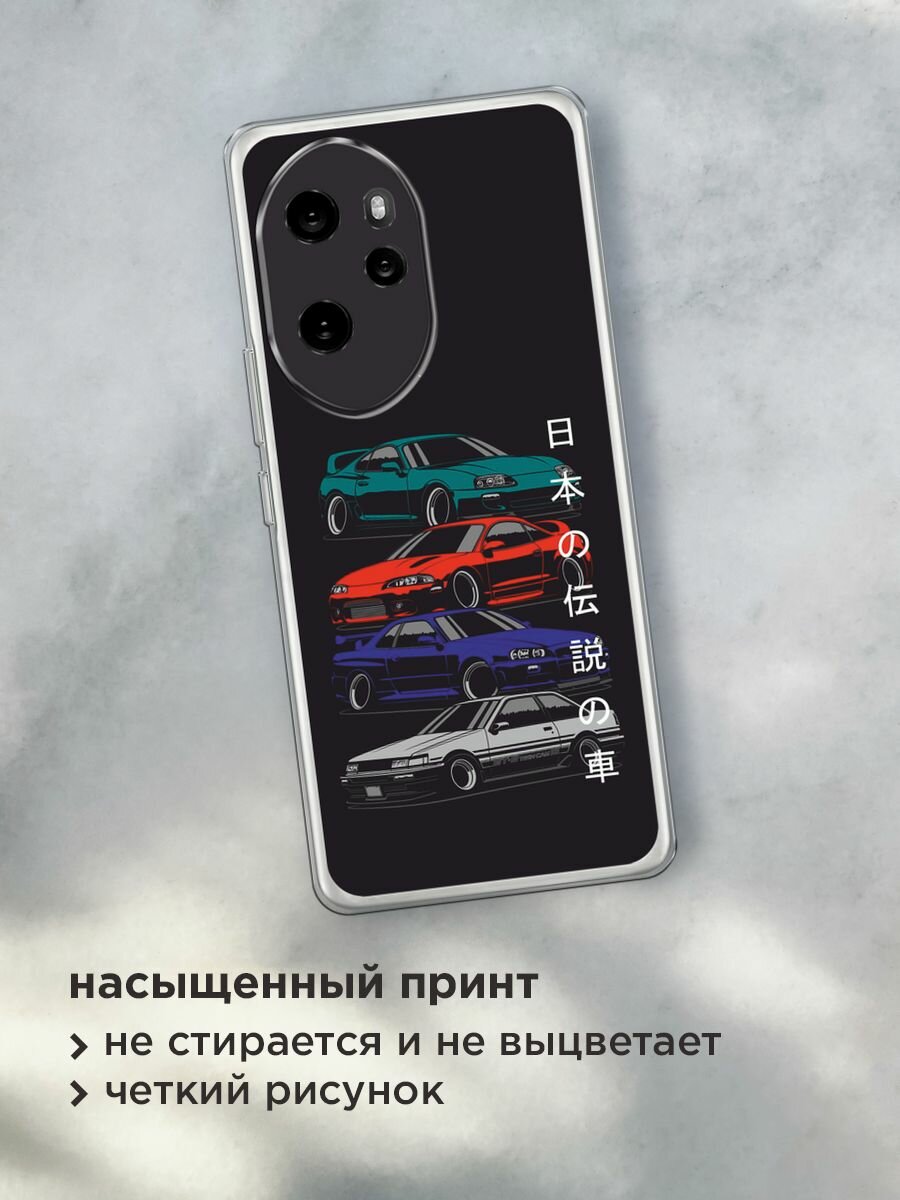 Чехол на Honor 100 Pro / Хонор 100 Про с принтом "JDM Legend cars" — фото 1
