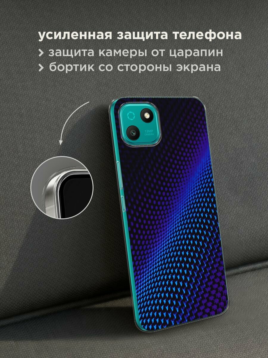 Силиконовый чехол на Wiko T10 / Вико Т10 с принтом "Синий карбон" — фото 1