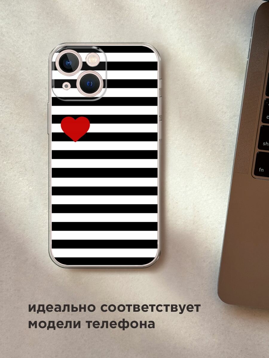 Чехол на Apple iPhone 13 mini / Айфон 13 мини с принтом "Красное сердце" — фото 1