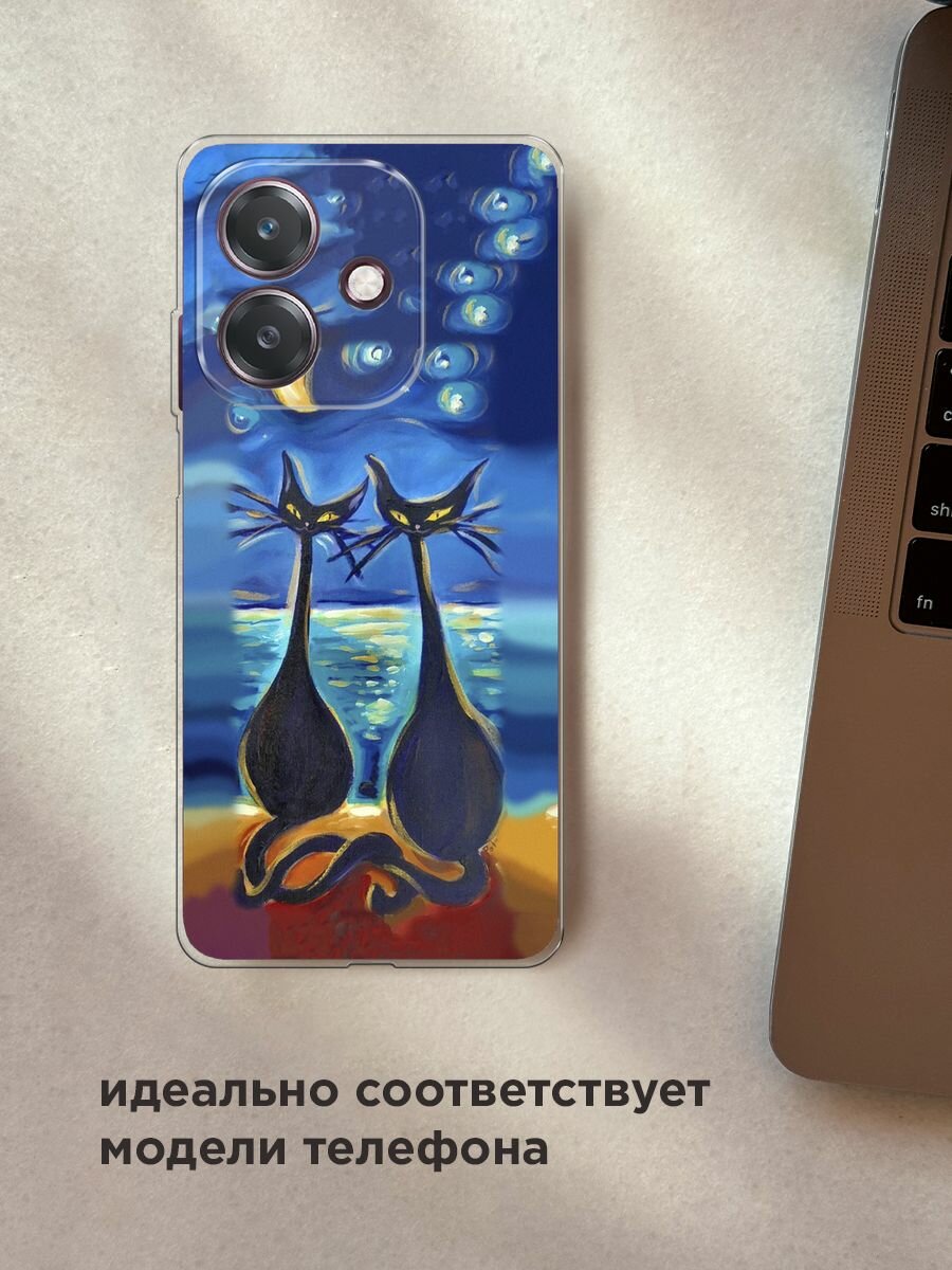 Чехол на Oppo A3/A3x / Оппо А3/A3x с принтом "Влюбленные котики 7" — фото 1