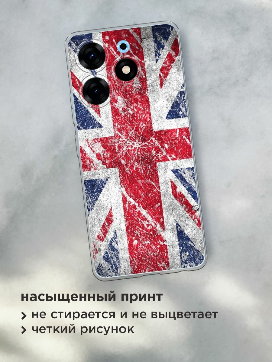 Чехол на Tecno Spark 10 Pro / Текно Спарк 10 Про с принтом "Флаг британский" — фото 1