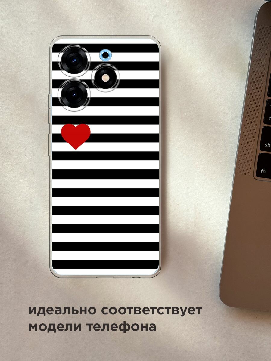 Чехол на Tecno Spark 10 Pro / Текно Спарк 10 Про с принтом "Красное сердце" — фото 1