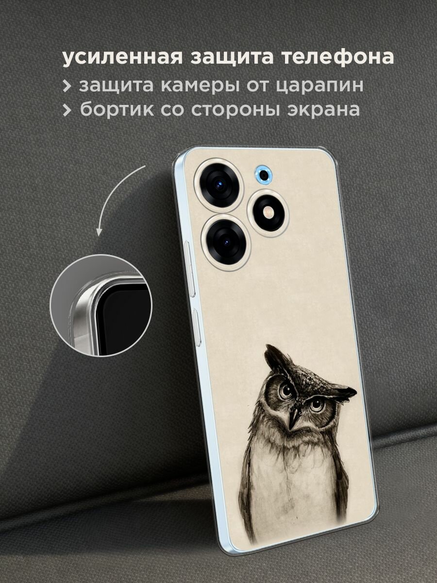 Чехол на Tecno Spark 10 Pro / Текно Спарк 10 Про с принтом "Сова" — фото 1