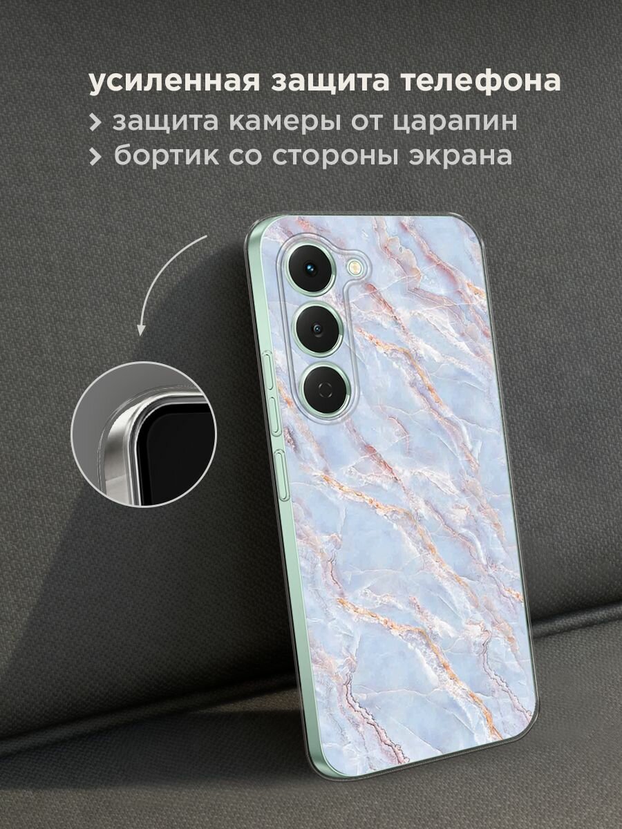 Чехол на Tecno Spark 40 Pro / Текно Спарк 40 Про с принтом "Сиреневый мрамор" — фото 1