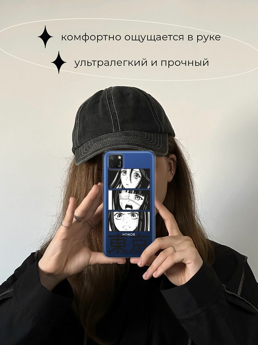 Чехол на Honor 9S/Huawei Y5p / Хонор 9S/Хуавей Y5p с принтом "Tokyo girls", прозрачный — фото 1