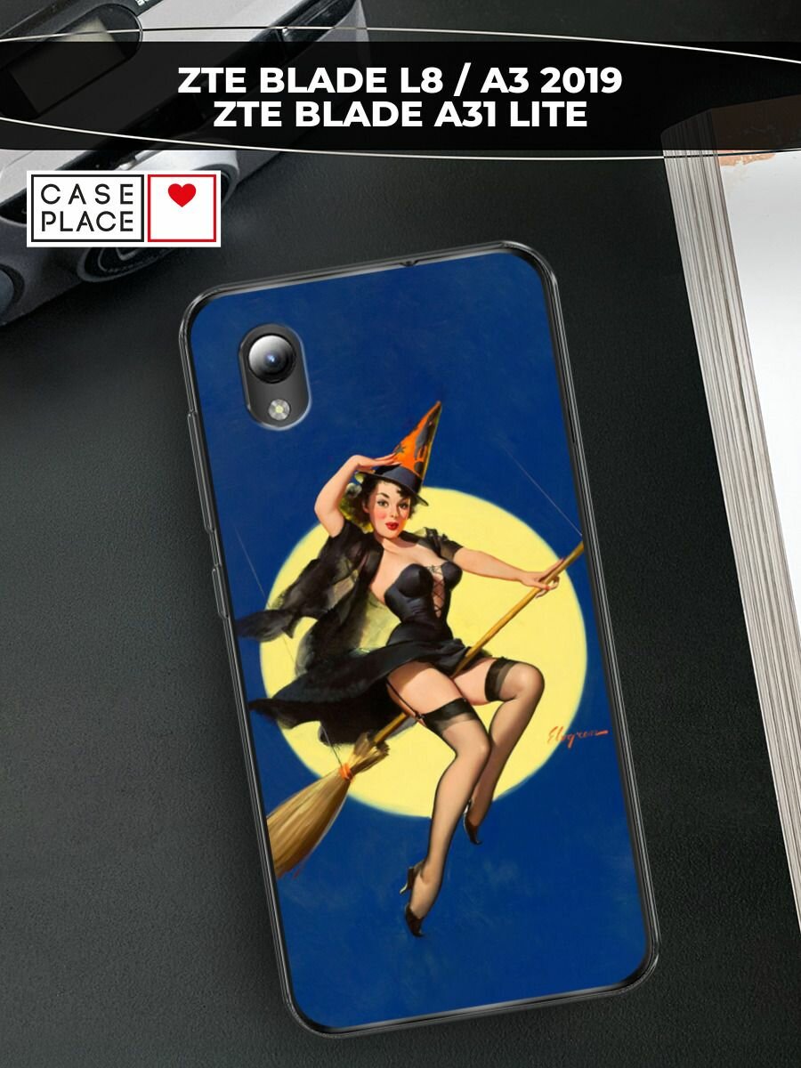 Чехол на ZTE Blade L8/A3 (2019)/A31 lite / ЗТЕ Блэйд L8/A3/A31 Лайт с принтом "Pin-Up Witch"