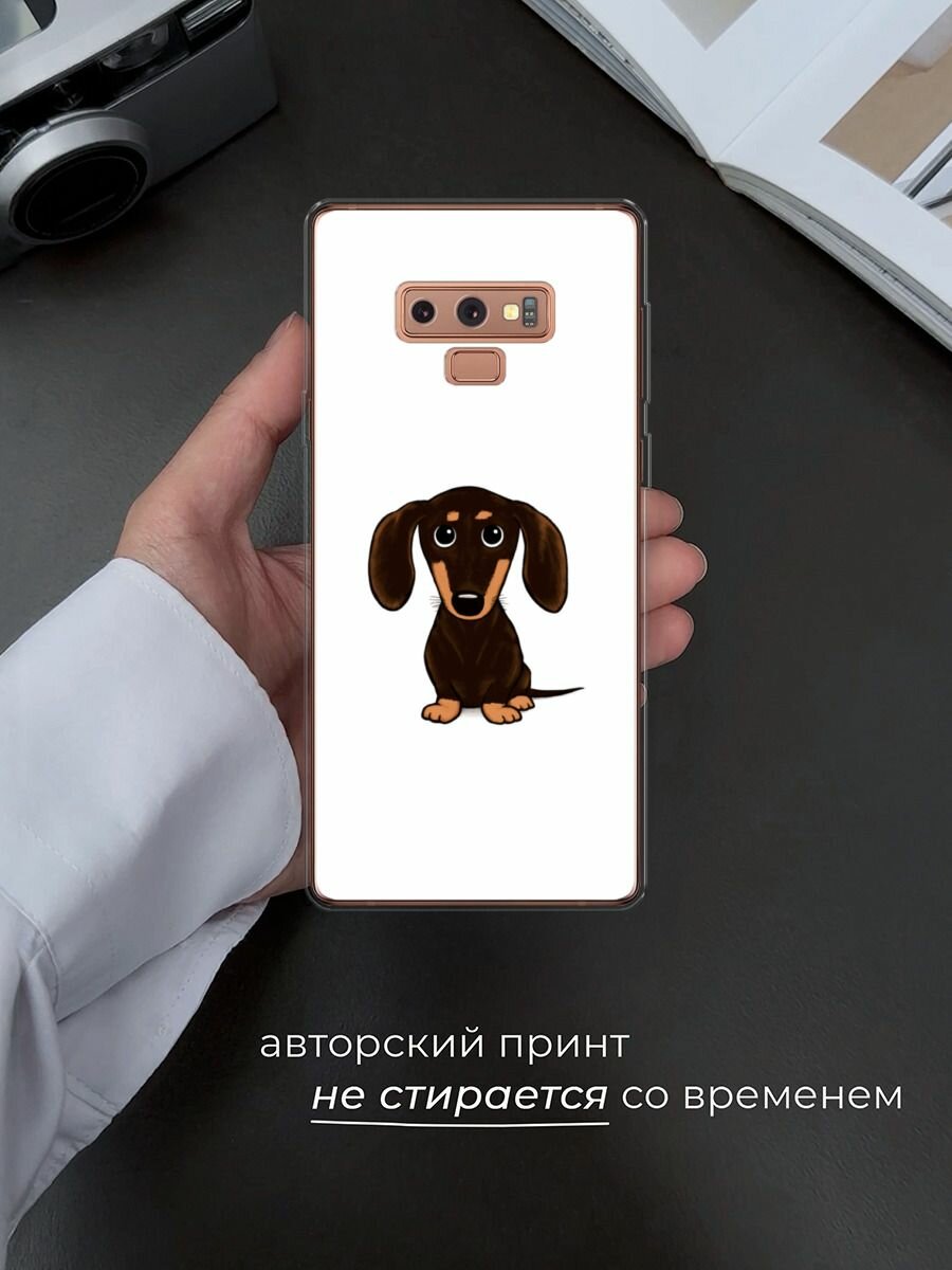 Чехол на Samsung Galaxy Note 9 / Самсунг Галакси Нот 9 с принтом "Маленькая такса" — фото 1