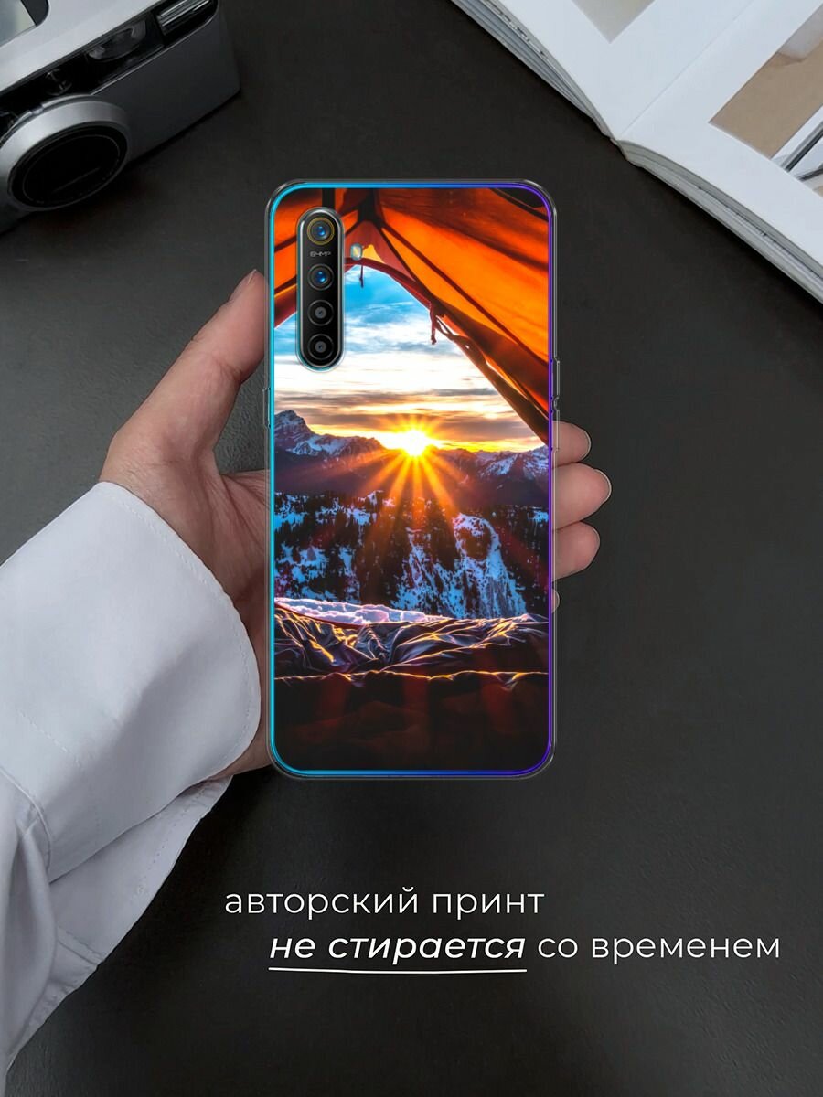 Силиконовый чехол на Realme XT / Реалми XT с принтом "Горы 7" — фото 1