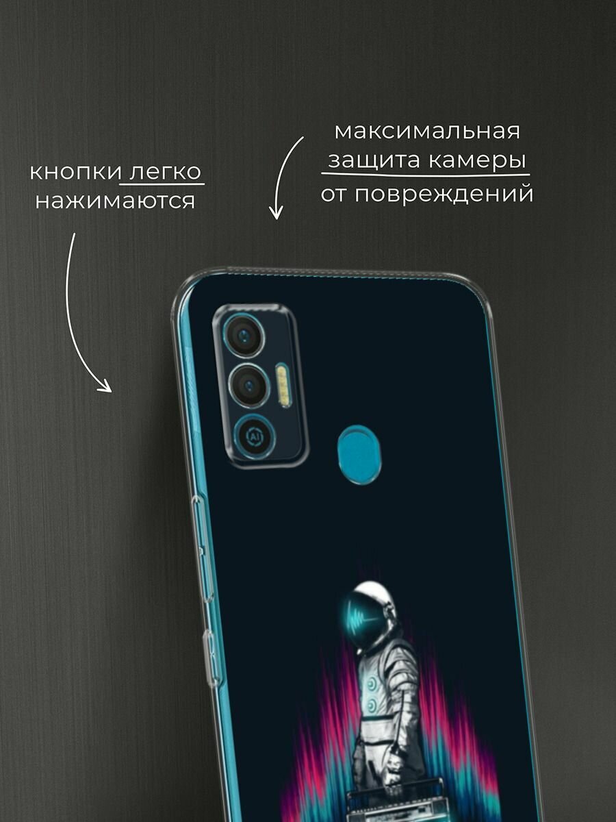 Чехол на Tecno Spark 7 / Техно Спарк 7 с принтом "Космическая вечеринка" — фото 1