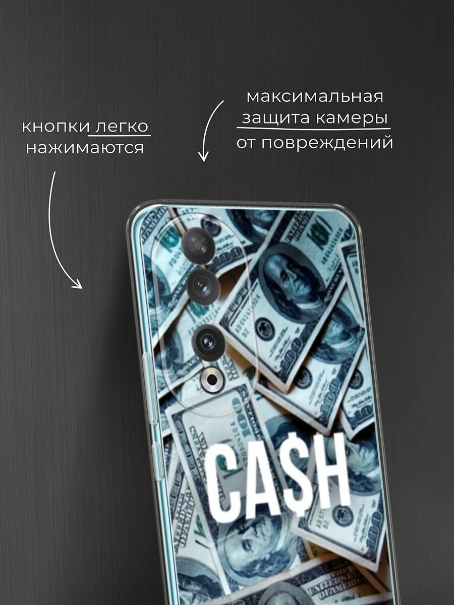 Силиконовый чехол на Honor 90 / Хонор 90 с принтом "Cash" — фото 1