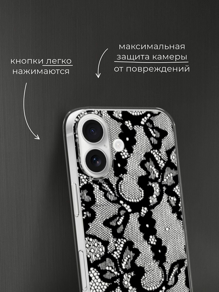 Чехол на Apple iPhone 17 / Айфон 17 с принтом "Черная сетка 2" — фото 1