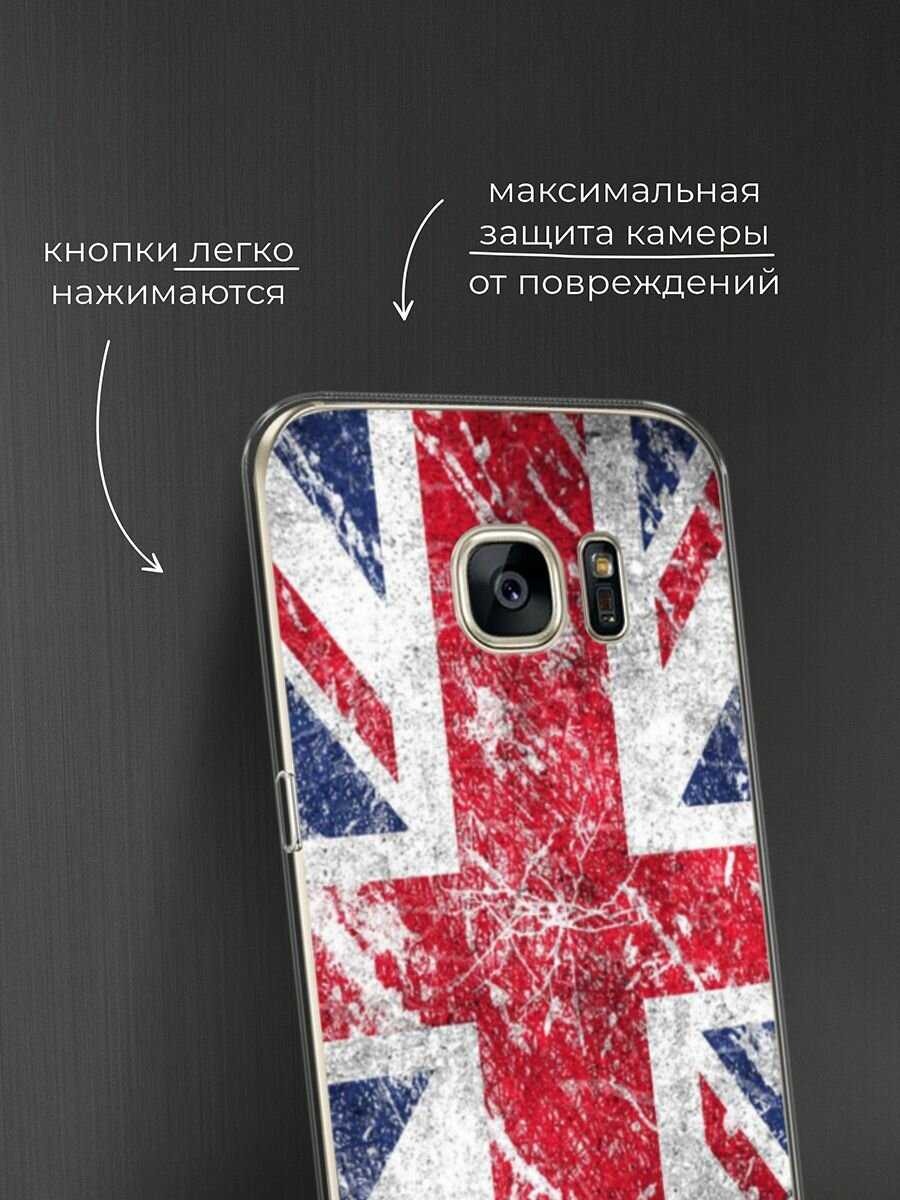 Чехол на Samsung Galaxy S7 / Самсунг Галакси С 7 с принтом "Флаг британский" — фото 1
