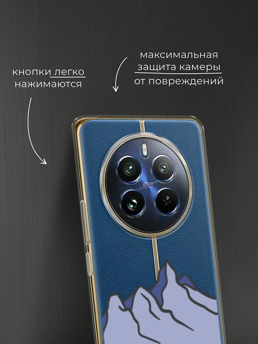 Чехол на Realme 12 Pro / Реалми 12 Про с принтом "Гора", прозрачный — фото 1