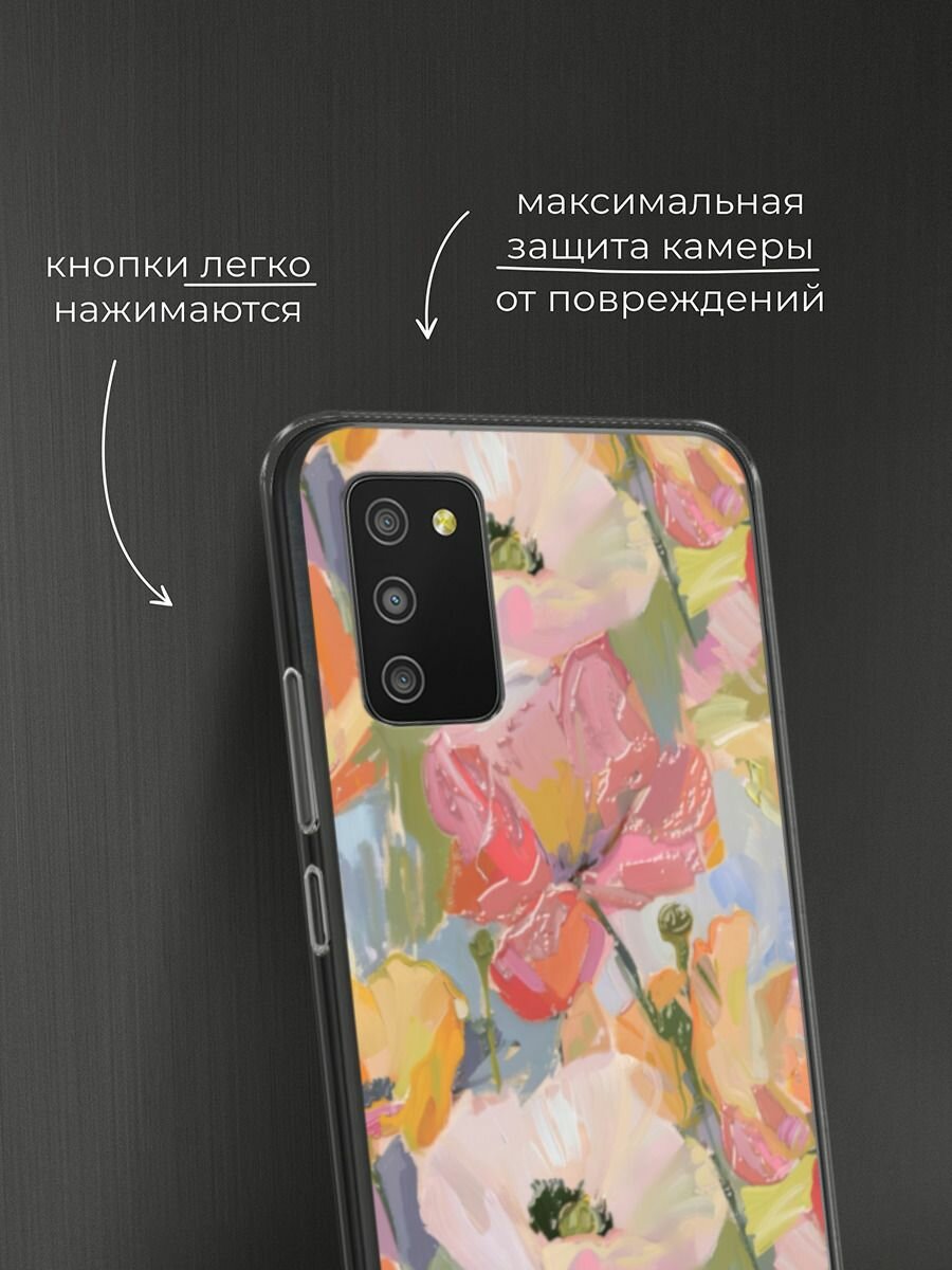 Чехол на Samsung Galaxy A02s / Самсунг Галакси A02s с принтом "Акварельные анемоны" — фото 1