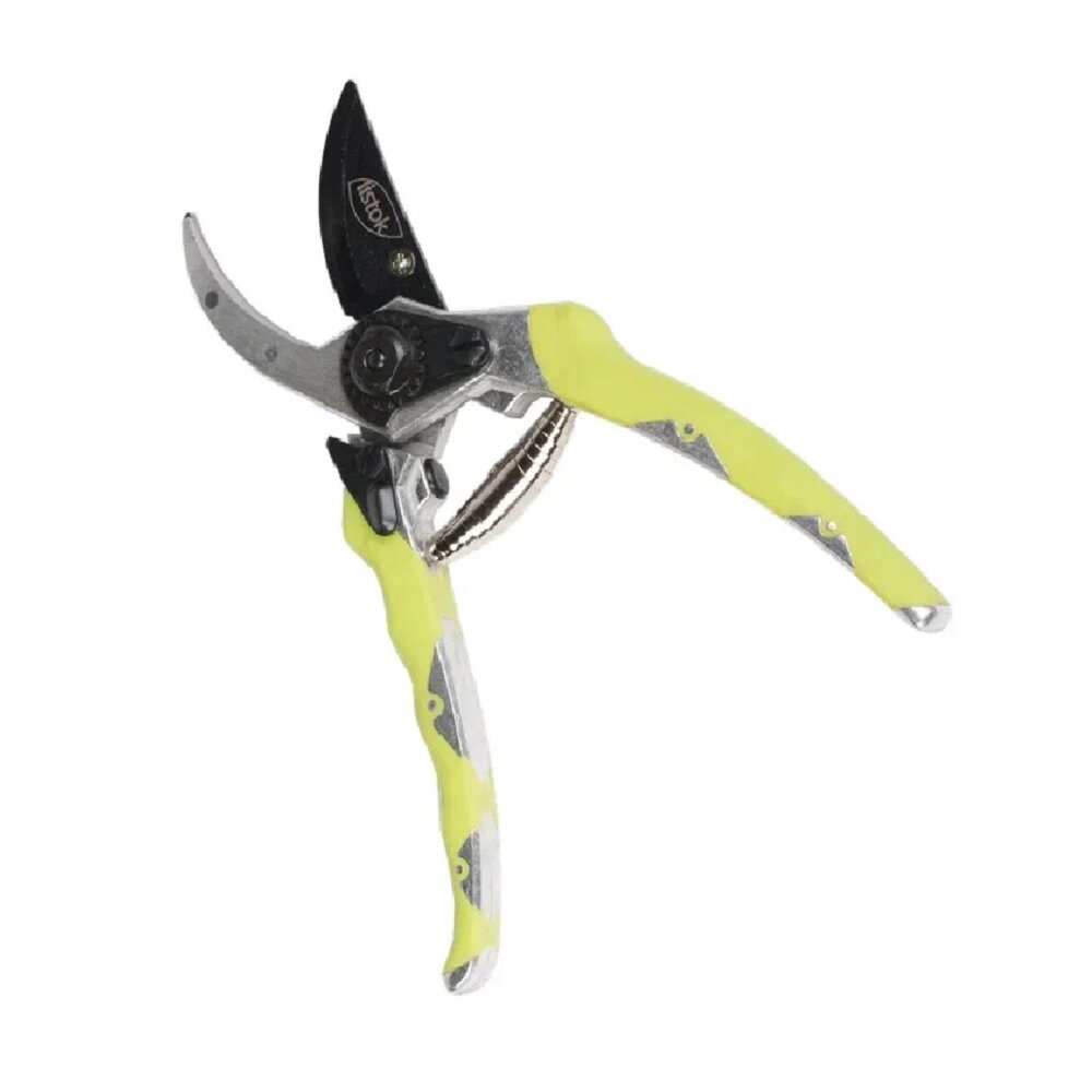 Секатор LISTOK, пружинный, контактный, с фиксатором, лезвия из японской стали